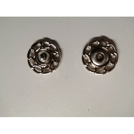 Pressions à coudre chainette argent 21 mm